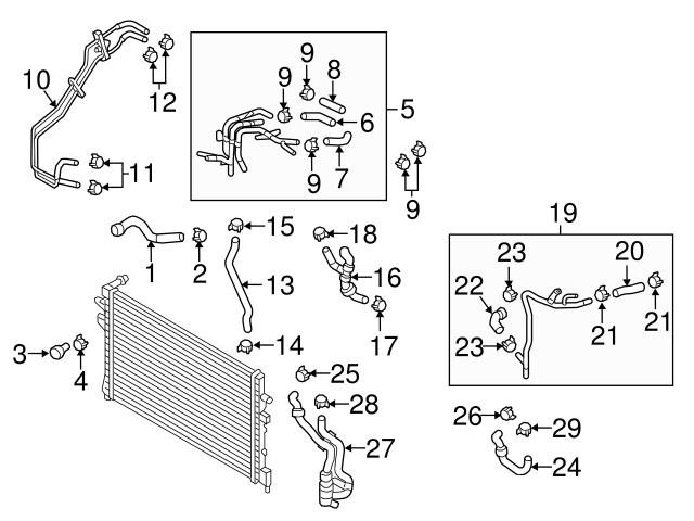Genuine VW/Audi 04L121064AE Coolant Pipe; Right - Audi, VW ...
