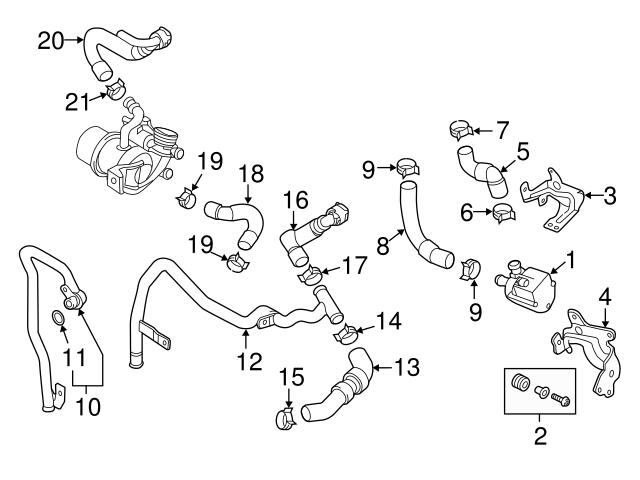 Genuine VW/Audi 04L121065BL Engine Water Pump Outlet Pipe; Rear - VW ...
