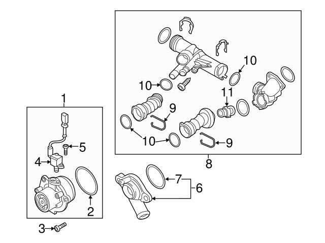 Genuine VW/Audi 04L121113C Thermostat - Audi, VW | 04L121113B VW04L121113C