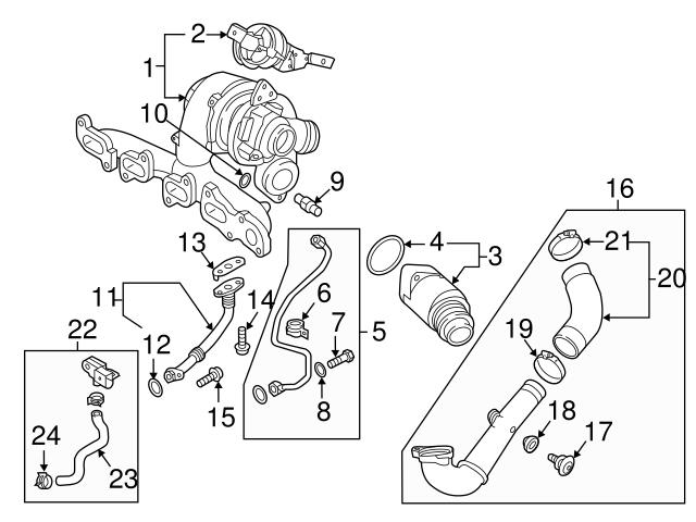 Genuine VW/Audi 04L145771H Turbocharger Oil Line - Audi, VW | VW04L145771H