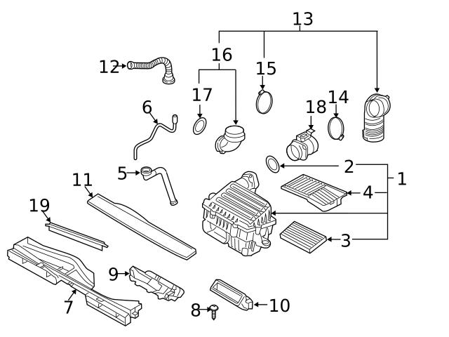 Genuine VW/Audi 04L906461B Mass Air Flow Sensor - Audi, VW | VW04L906461B