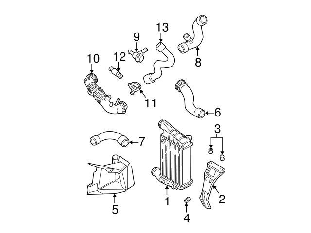 Genuine VW/Audi 058145712F Turbocharger Intercooler Pipe - VW ...