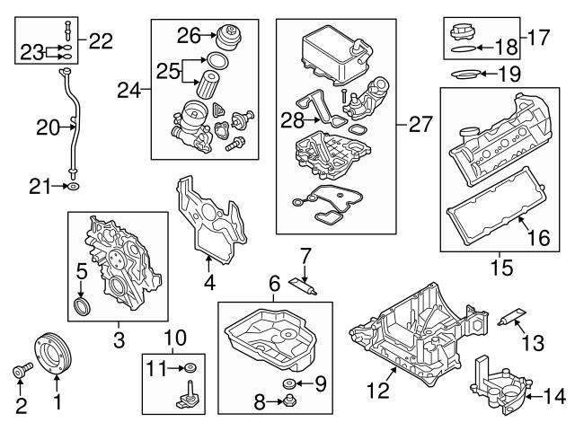Genuine VW/Audi 059103151BQ Timing Cover; Lower Front - Audi ...
