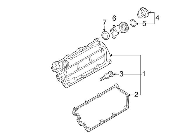 Genuine VW/Audi 059103470AC Valve Cover; Right - Audi, VW | 059103470R ...