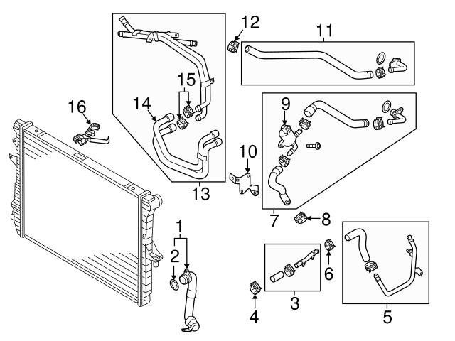 Genuine VW/Audi 059121512S Coolant Hose; Left, Upper - Audi ...