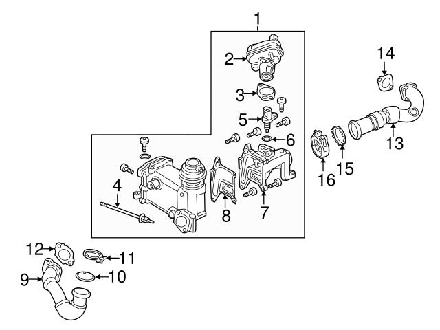 Genuine VW/Audi 059131515FJ EGR Cooler - Audi, VW | 059131515EK ...