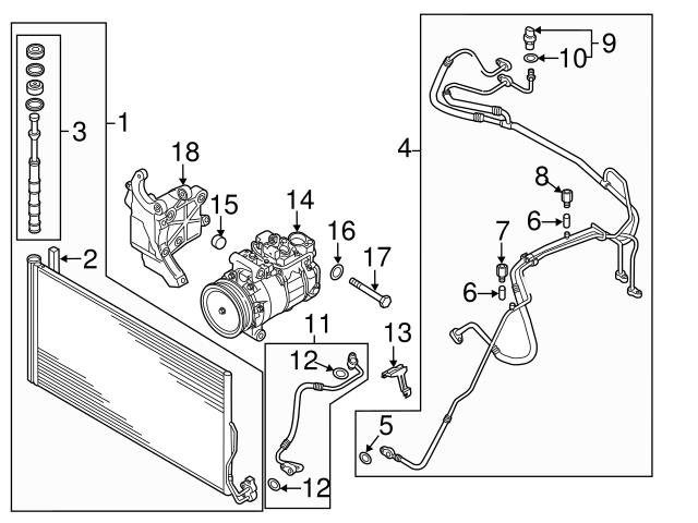 Genuine VW/Audi 059145169BL A/C Compressor Bracket - Audi, VW ...