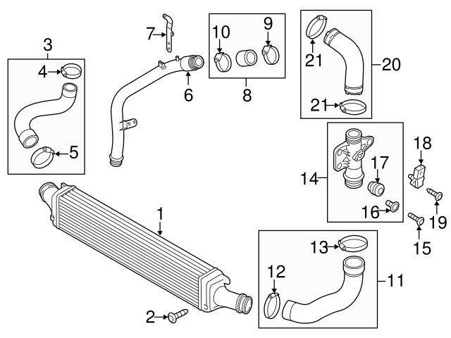 Genuine VW/Audi 059145731DC Turbocharger Intercooler Pipe - Audi ...