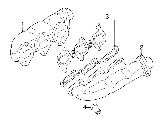 Genuine VW/Audi 059253034AC Exhaust Manifold; Right - Audi, VW ...