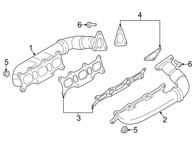 Genuine VW/Audi 059253034BP Exhaust Manifold; Right - Audi, VW ...