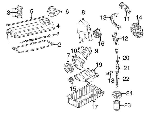 Genuine VW/Audi 06A109108T Timing Cover; Upper, Upper Outer, Upper ...
