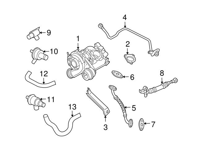 Genuine VW/Audi 06A121497Q Coolant Hose - Audi, VW | VW06A121497Q