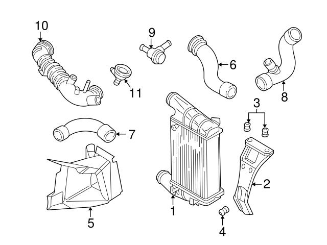 Genuine VW/Audi 06B133356AH Air Intake Hose; Rear - Audi | 06B133356AA ...