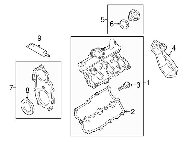 Genuine VW/Audi 06E103171CG Timing Cover; Lower Rear - Audi, VW ...
