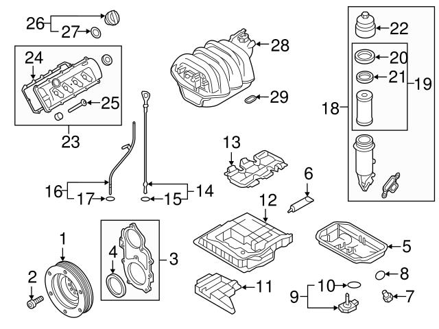 Genuine VW/Audi 06E103601K Oil Pan; Upper - Audi | AU06E103601K
