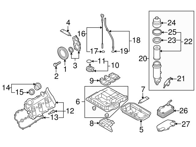 Genuine VW/Audi 06E103601N Oil Pan; Upper - Audi | 06E103601A AU06E103601N