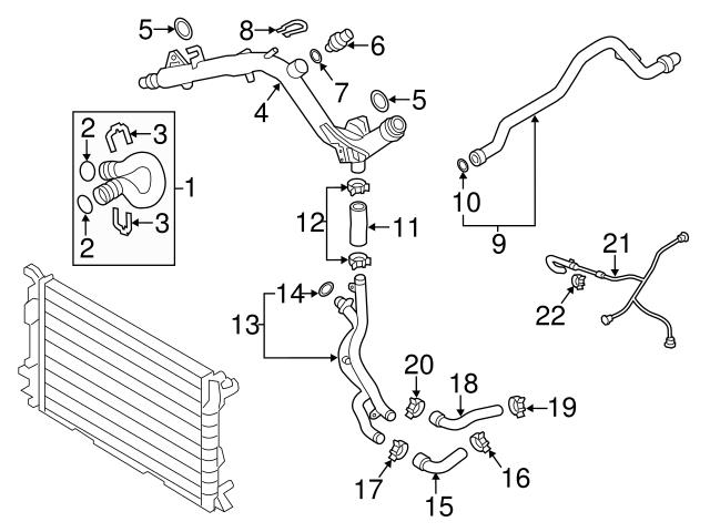 Genuine VW/Audi 06E121045BB Coolant Pipe - Audi, VW | 06E121045AA ...