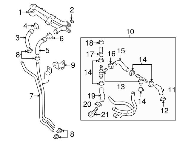 Genuine VW/Audi 06E121083Q Coolant Pipe - Audi | 06E121083M AU06E121083Q