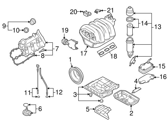 Genuine VW/Audi 06E198717A Intake Manifold Gasket; Lower - Audi ...