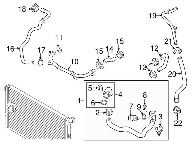 Genuine VW/Audi 06F121065H Coolant Pipe - Audi, VW | 06F121065L ...