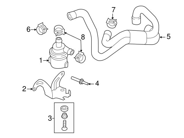 Genuine VW/Audi 06H121601M Auxiliary Water Pump; Right - Audi, VW ...