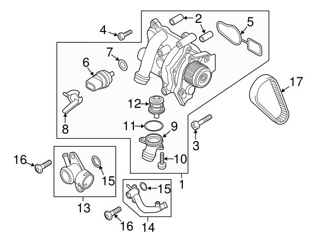 Genuine VW/Audi 06J121132E Coolant Outlet Flange - Audi, VW | VW06J121132E
