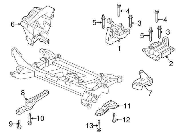 Genuine VW/Audi 06J199207P Engine Mount Bracket; Right - Audi, VW ...