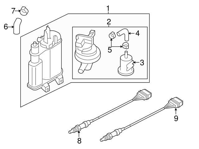 Genuine VW/Audi 06J906262M Oxygen Sensor; Front - Audi, VW | VW06J906262M