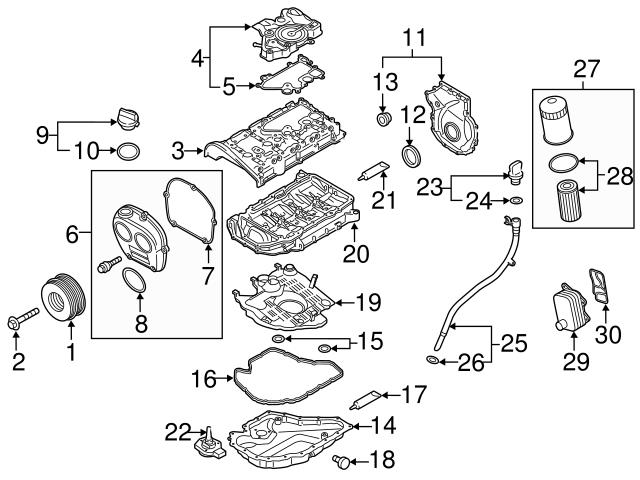 Genuine VW/Audi 06K103603BF Oil Pan; Upper - Audi, VW | 06K103603Q ...
