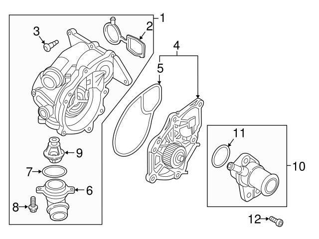 Genuine VW/Audi 06K121121E Thermostat Housing - VW | VW06K121121E
