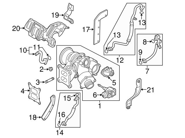 Genuine VW/Audi 06K145778AS Turbocharger Oil Line - Audi, VW ...