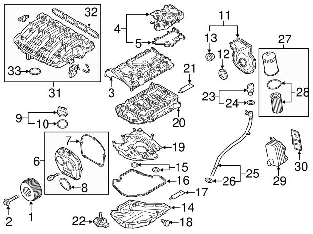Genuine VW/Audi 06L103269D Timing Cover; Upper Front - VW | 06L103269A ...