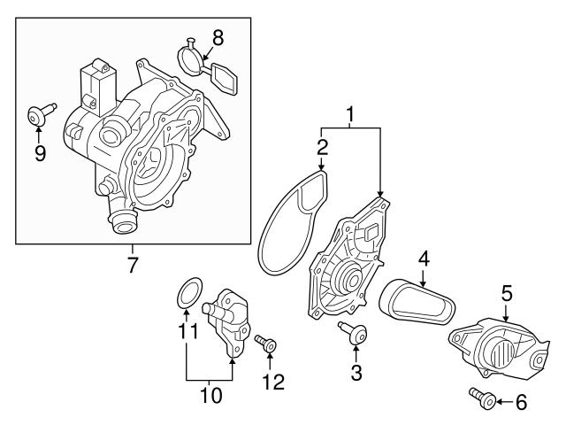 Genuine VW/Audi 06L121012L Water Pump | 06K121011 06K121011B 06K121011C ...