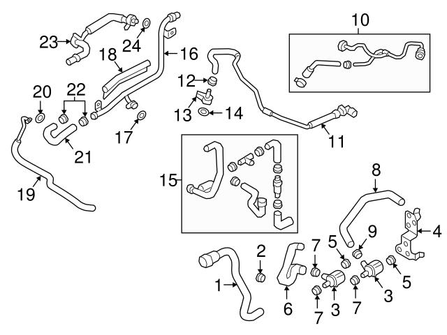 Genuine VW/Audi 06L121497AA Coolant Hose; Upper Rear, Upper - Audi ...