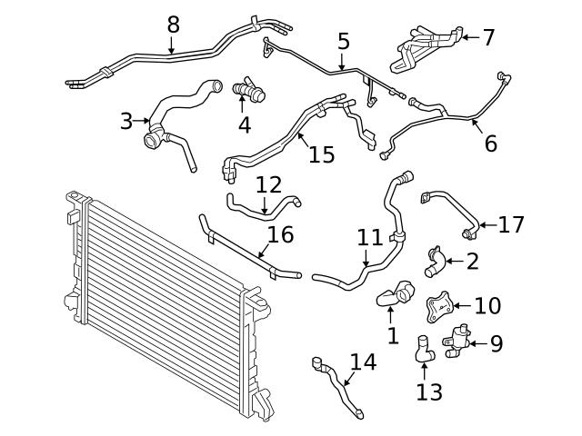Genuine VW/Audi 06M121692AF Coolant Pipe; Upper - Audi | AU06M121692AF