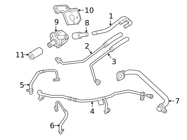 Genuine VW/Audi 06M121692AN Turbocharger Coolant Line; Left Upper ...