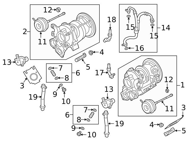 Genuine VW/Audi 06M145734H Turbocharger Oil Line; Left, Right - Audi ...
