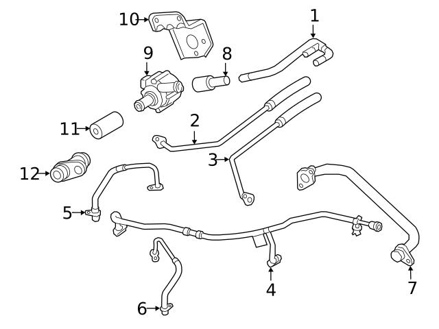 Genuine VW/Audi 06M145947G Turbocharger Coolant Line; Left - Audi ...
