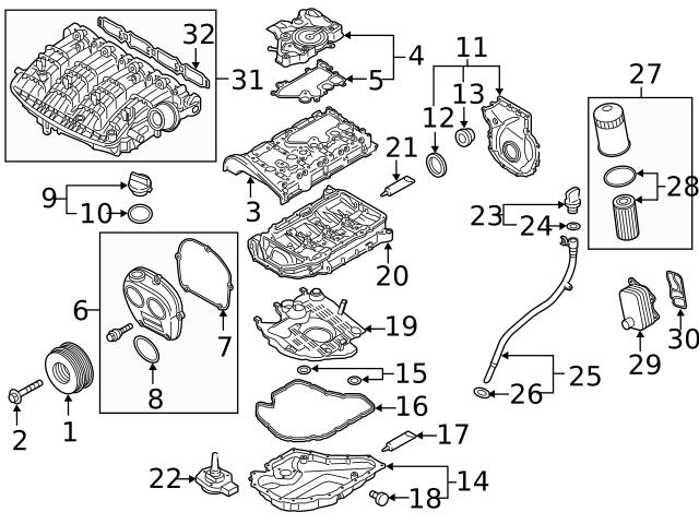 Genuine VW/Audi 06N109210 Timing Cover; Lower - Audi, VW | VW06N109210