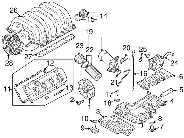 Genuine VW/Audi 077115433B Oil Filter Housing Cover - Audi, VW ...