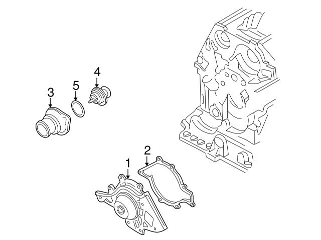 Genuine VW/Audi 077121121C Thermostat Housing - Audi | AU077121121C