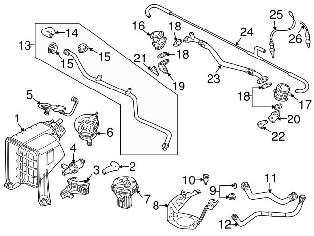 Genuine VW/Audi 077145718B Evaporative Emissions System Lines - VW ...