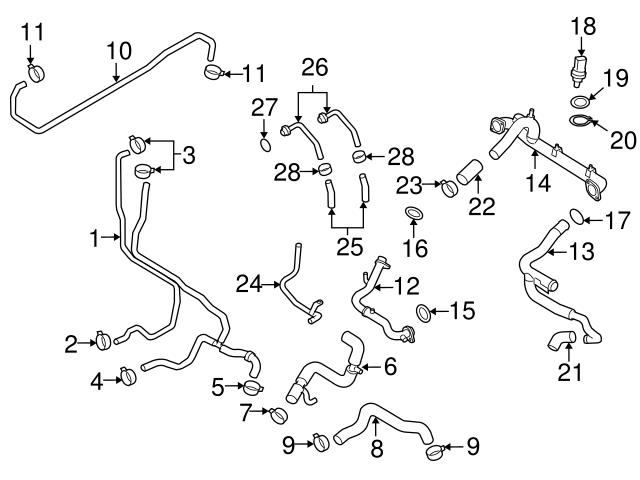 Genuine VW/Audi 079121131AE Coolant Pipe; Rear - Audi | AU079121131AE