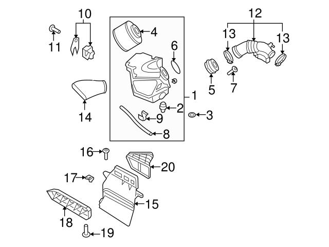 Genuine VW/Audi 079129615F Air Intake Hose - Audi | 079129615B AU079129615F