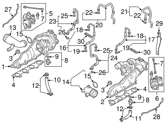 Genuine VW/Audi 079145748B Turbocharger Oil Line Adapter; Left, Right ...