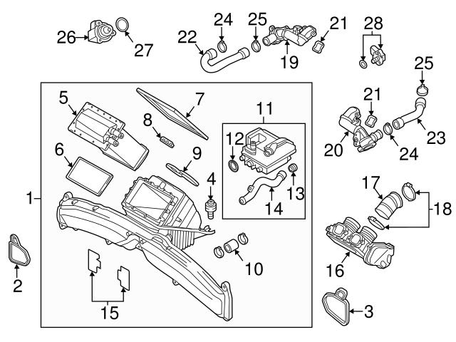 Genuine VW/Audi 4H0129510B Air Intake Hose; Right - Audi | AU4H0129510B