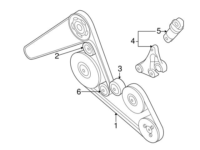 Genuine VW/Audi 07D145276E Drive Belt Idler Pulley; Inner - Audi ...