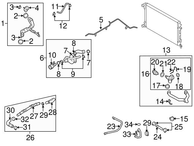 Genuine VW/Audi 07K121065J Coolant Bypass Pipe; Lower - VW | VW07K121065J