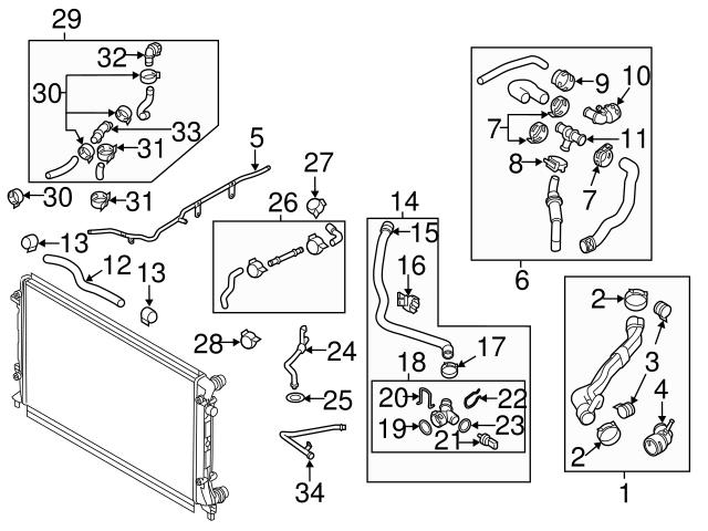 Genuine VW/Audi 07K121065P Coolant Pipe; Upper - VW | 07K121065L ...