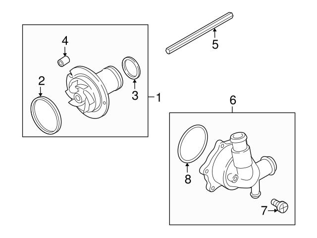 Genuine VW/Audi 07L121437 Water Pump Gasket; Outer Front, Outer Rear ...